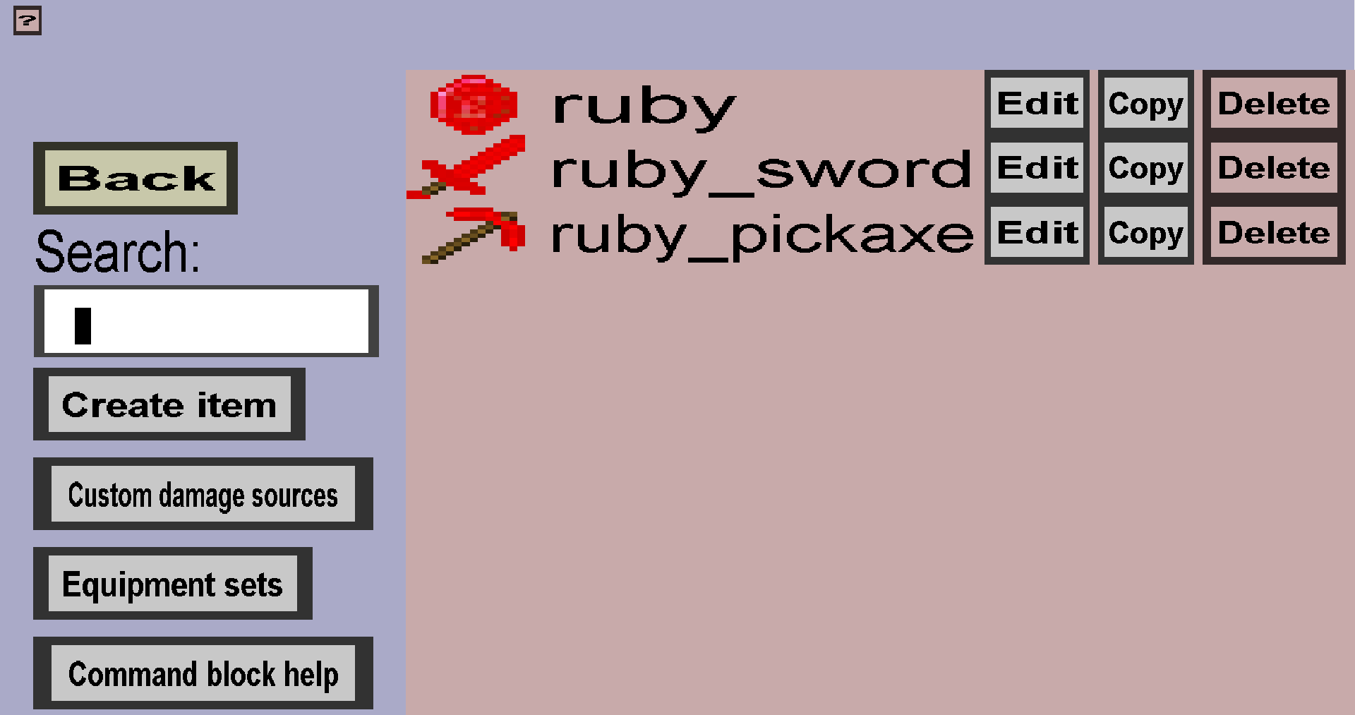 Item overview Item overview